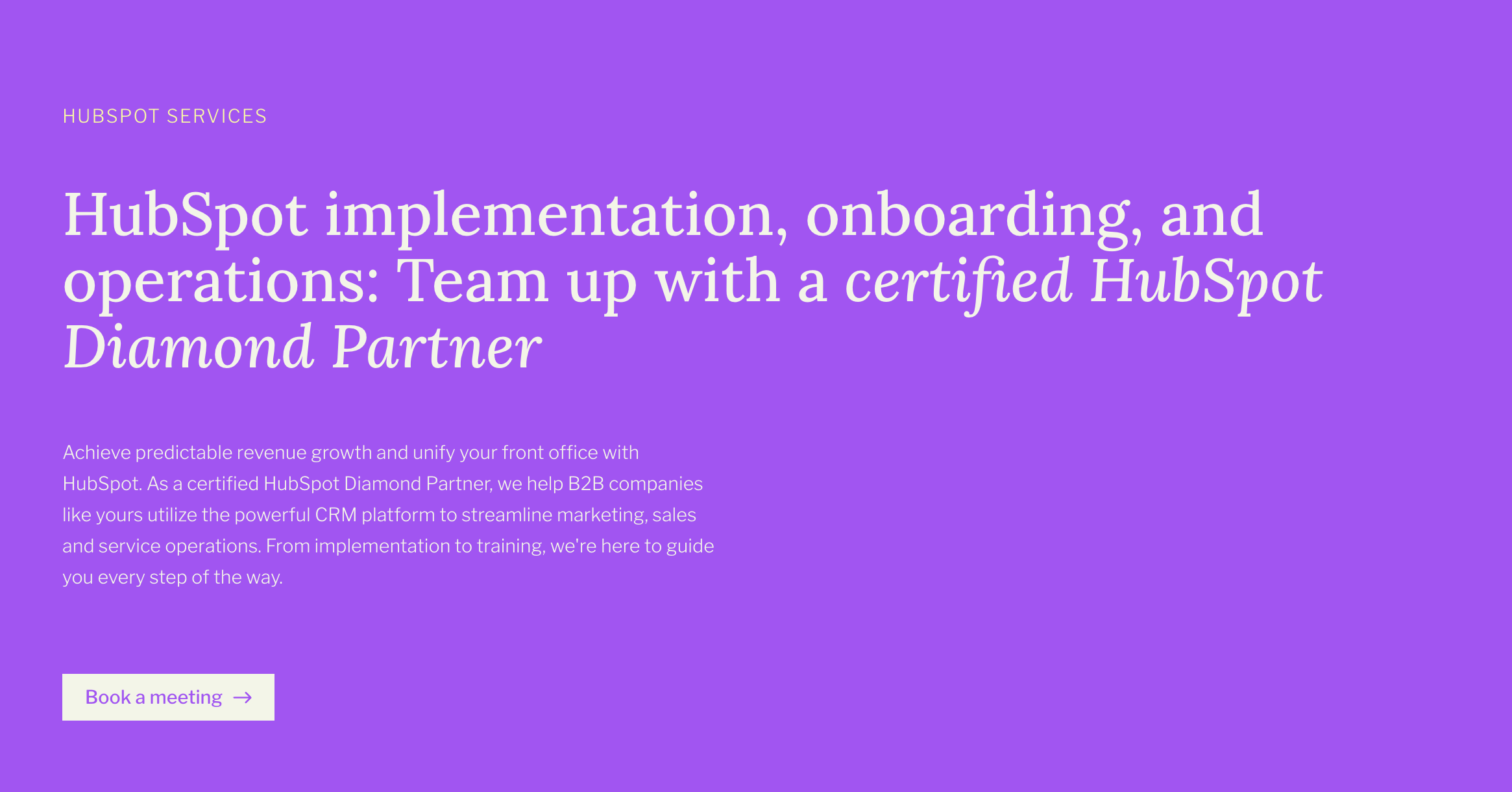 HubSpot agency partner for B2B - Certified onboarding
